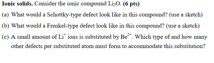 Solved Ionic solids. Consider the ionic compound Li_2O. | Chegg.com