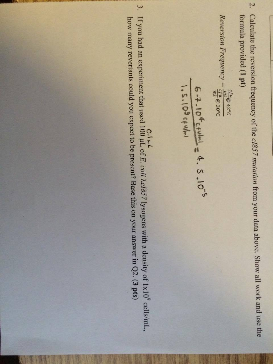 Solved Calculate the reversion frequency of the c1857 | Chegg.com