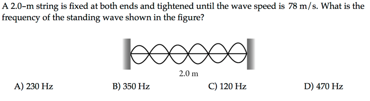 Solved A 2.0-m string is fixed at both ends and tightened | Chegg.com