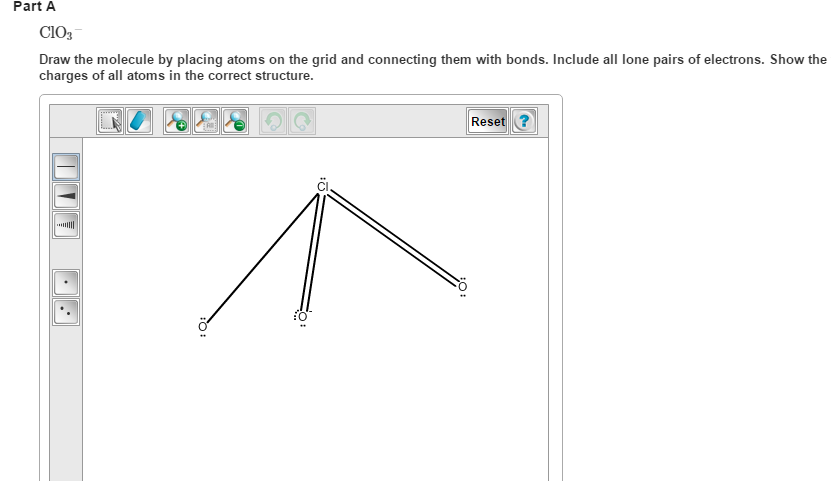 Solved ClO_3^- Draw the molecule by placing atoms on the | Chegg.com