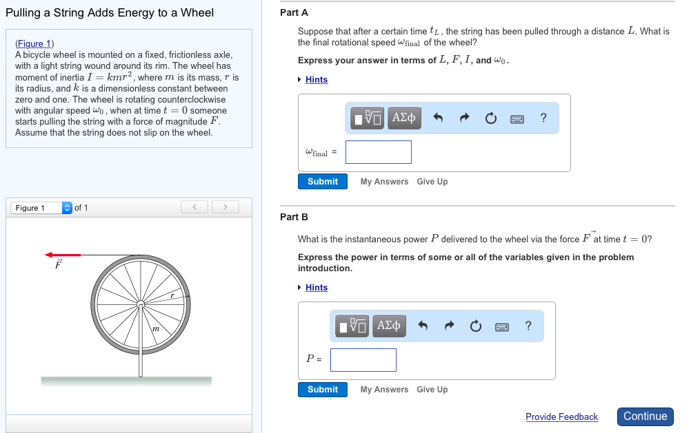 Solved Pulling a String Adds Energy to a Wheel Part A | Chegg.com