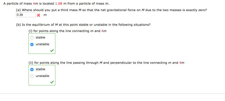 Solved A particle of mass 4m is located 1.08 m from a | Chegg.com Solved A particle of mass 4m is located 1.08 m from a | Chegg.com