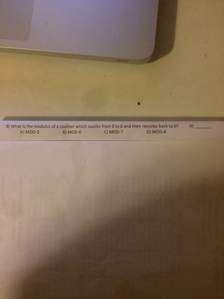 Solved 9) What is the modulus of a counter which counts from | Chegg.com