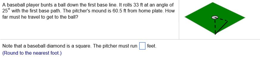Solved A baseball player bunts a ball down the first base | Chegg.com