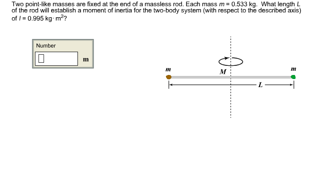 Solved Two point-like masses are fixed at the end of a | Chegg.com