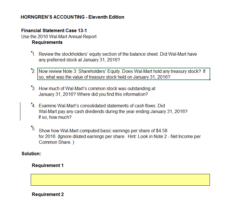 Solved Use the 2016 Wal-Mart Annual Report 1. Review the | Chegg.com