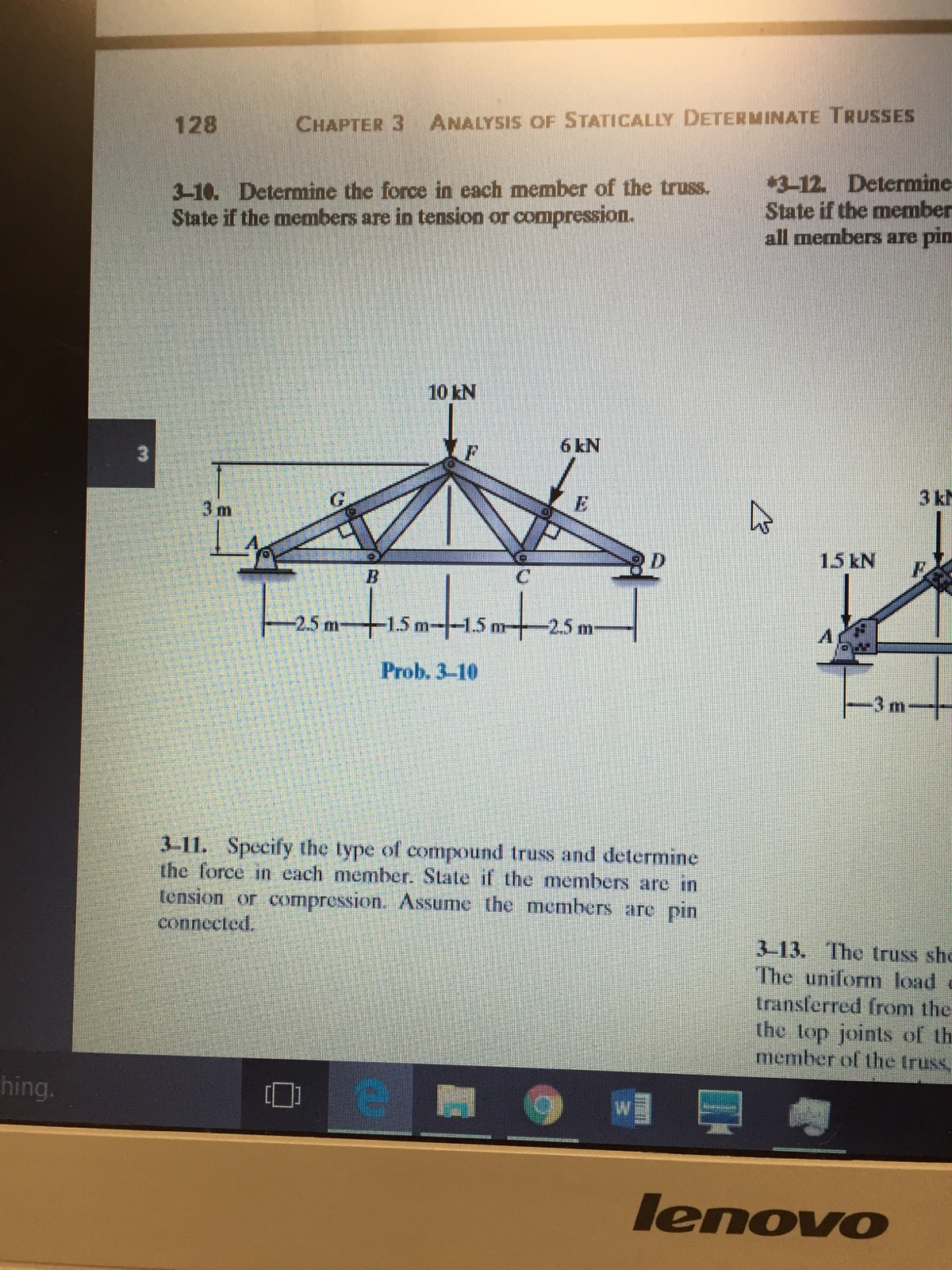 Solved Determine the force in each member of the truss State | Chegg.com