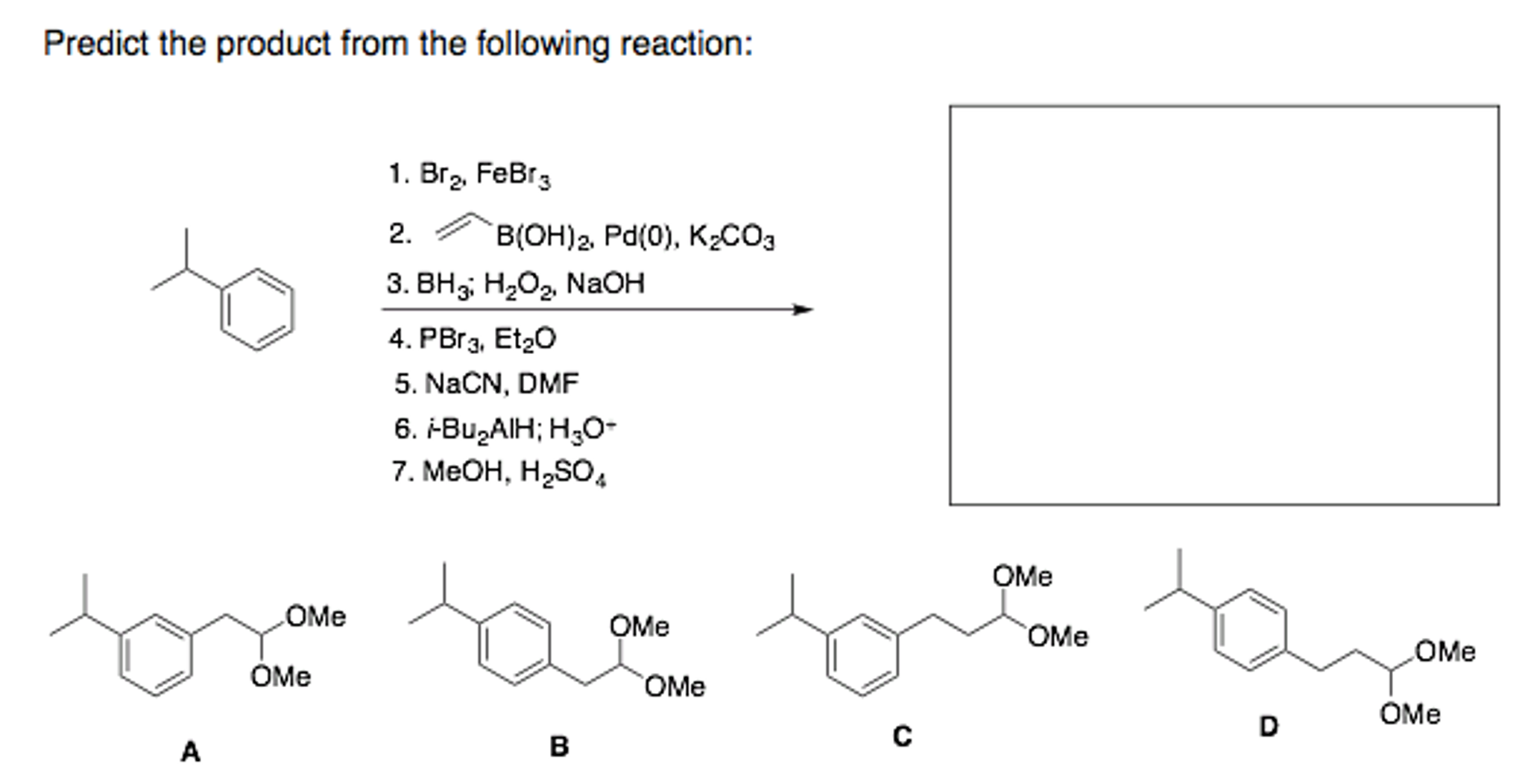 Solved Predict the product from the following reaction: | Chegg.com