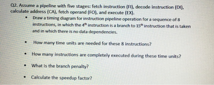 Solved Assume a pipeline with five stages: fetch instruction | Chegg.com