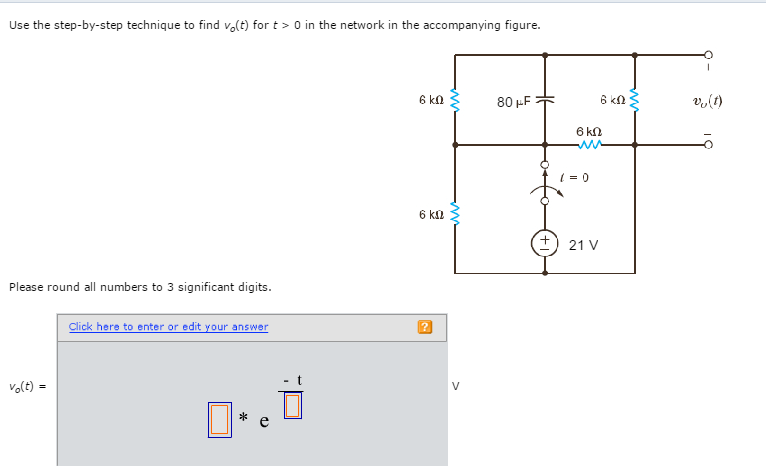 Solved Use the step-by-step technique to find v_0 (t) for t | Chegg.com