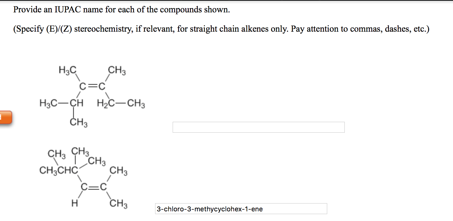 Solved Provide an IUPAC name for each of the compounds | Chegg.com