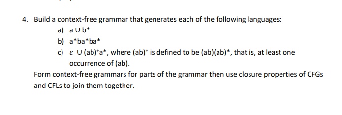 Solved Build a context-free grammar that generates each of | Chegg.com
