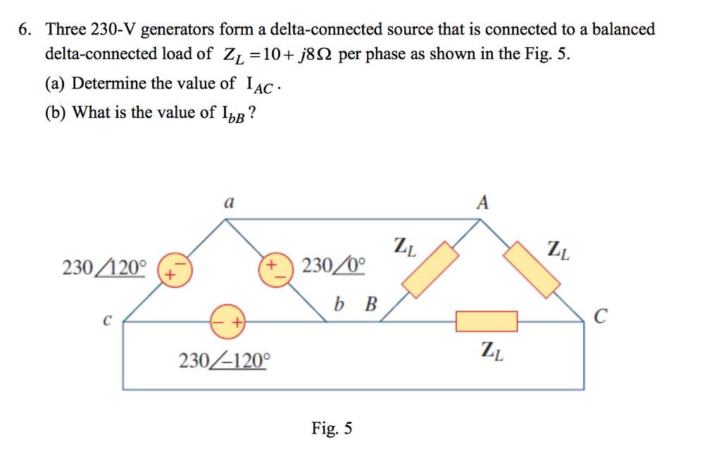 Solved Three 230-V generators form a delta-connected source | Chegg.com