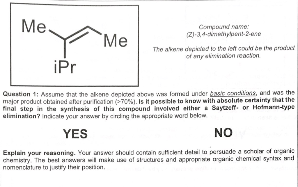 Solved Can you know for certain that a Saytzeff or Hofmann | Chegg.com
