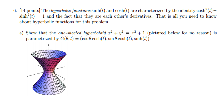 Solved The hyperbolic functions sinh(f) and cosh(t) are | Chegg.com