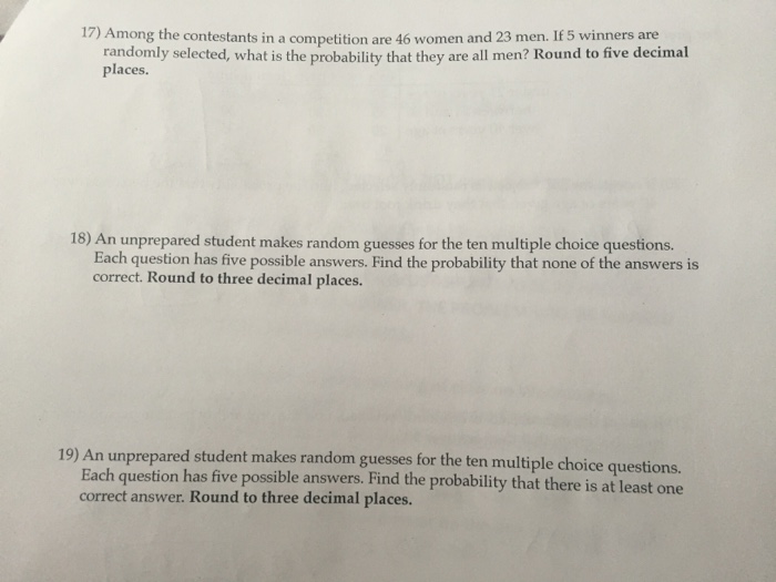 Solved Among the contestants in a competition are 46 women | Chegg.com