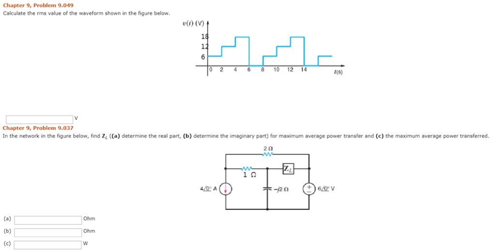 Solved Chapter 9, Problem 9.049 Calculate the rms value of | Chegg.com