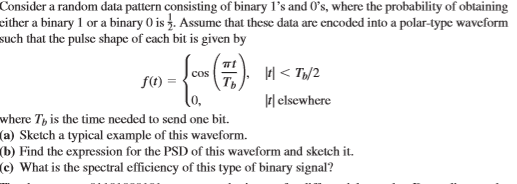 Consider a random data pattern consisting of binary | Chegg.com