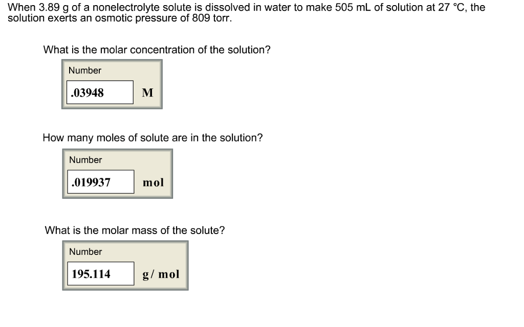 Solved When 3.89 g of a nonelectrolyte solute is dissolved | Chegg.com