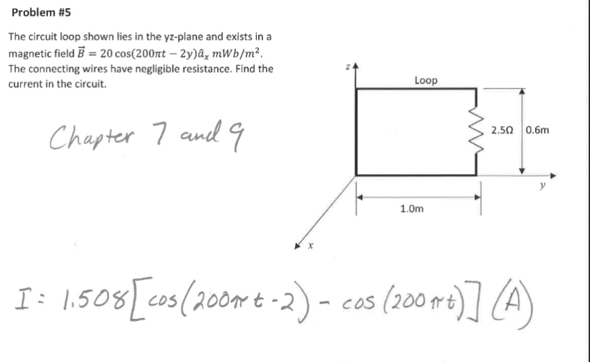 Solved Problem #5 The circuit loop shown lies in the | Chegg.com