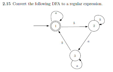 Solved 2.15 ) Convert the following DFA to a regular | Chegg.com