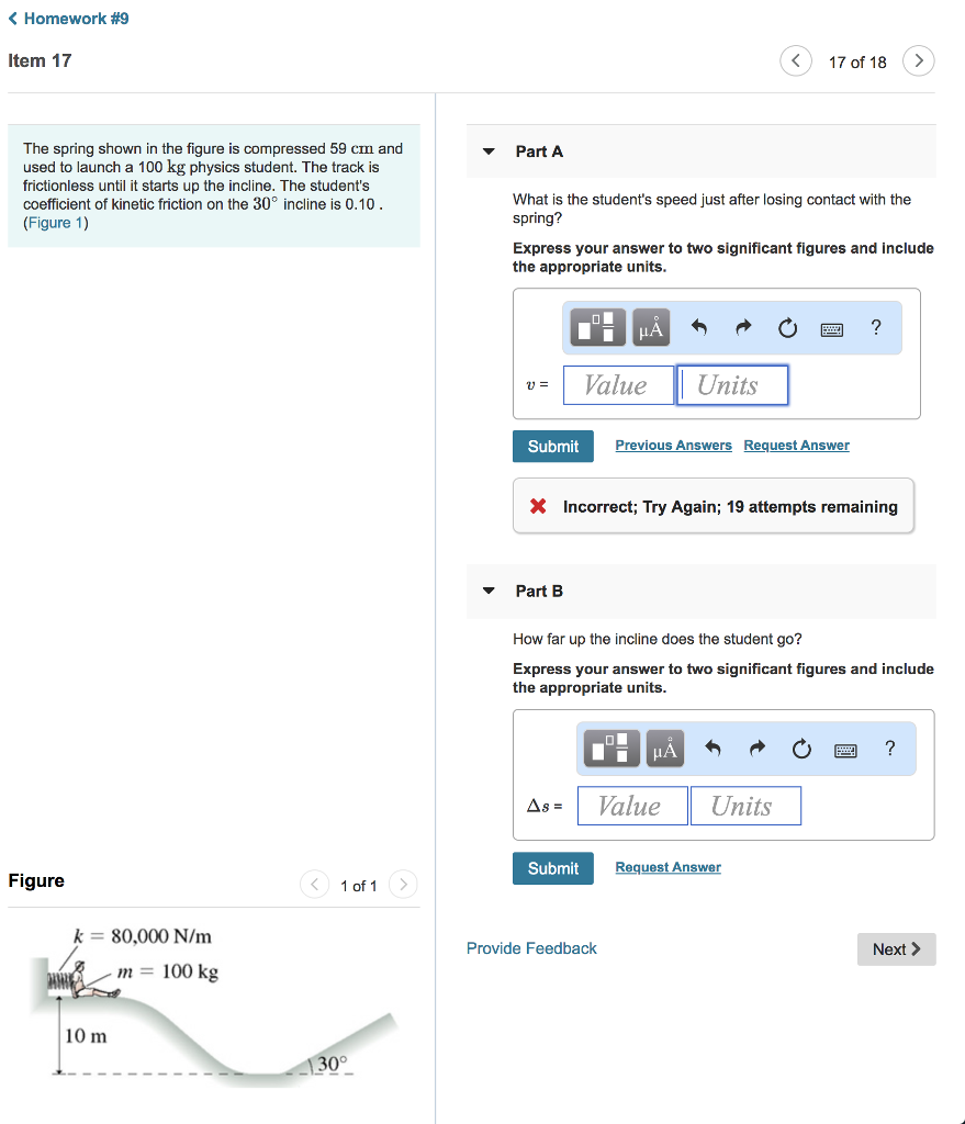 Solved The spring shown in the figure is compressed 59 cm | Chegg.com