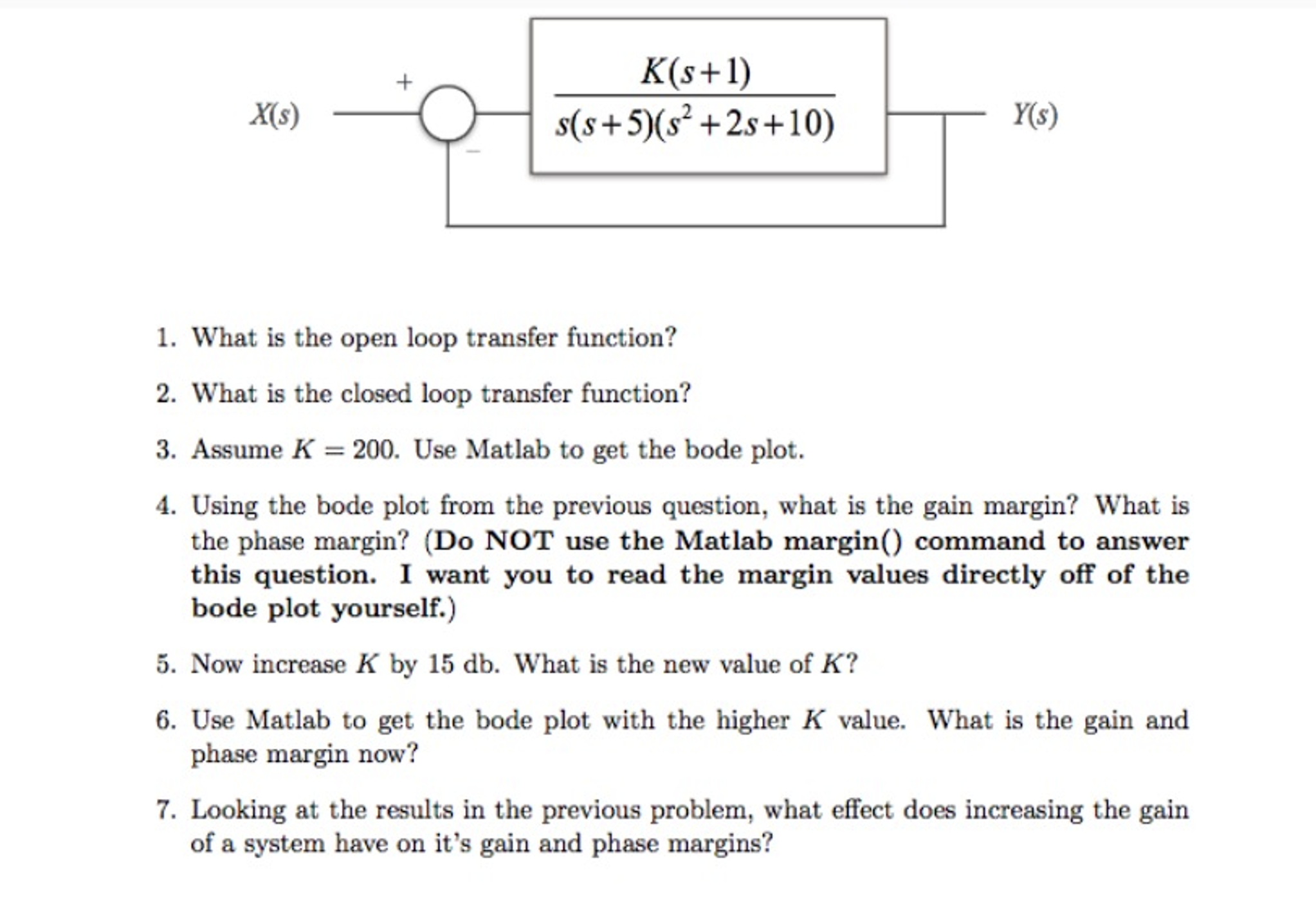 Solved What Is The Open Loop Transfer Function What Is Chegg