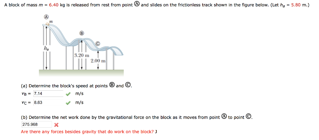 Solved A block of mass m = 6.40 kg is released from rest | Chegg.com