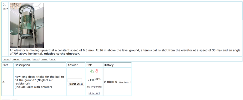 Solved 2. 1519 An elevator is moving upward at a constant | Chegg.com