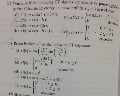 Solved Determine if the following CT signals are energy or | Chegg.com