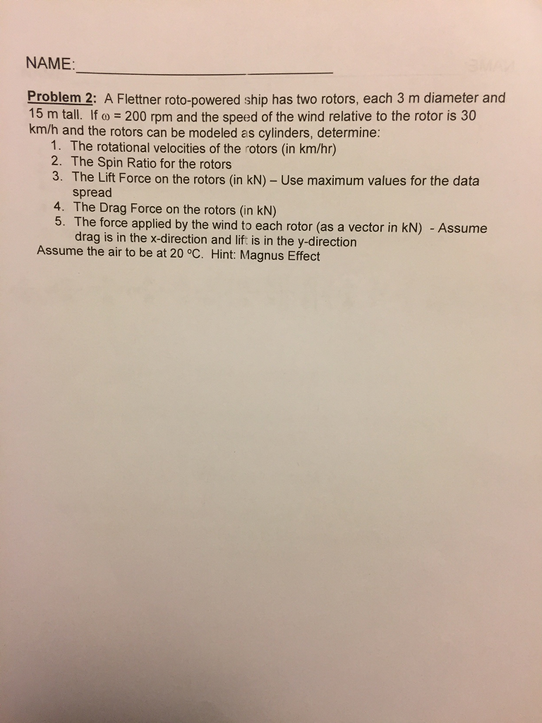 Solved A Flettner roto - powered ship has two rotors, each 3 | Chegg.com