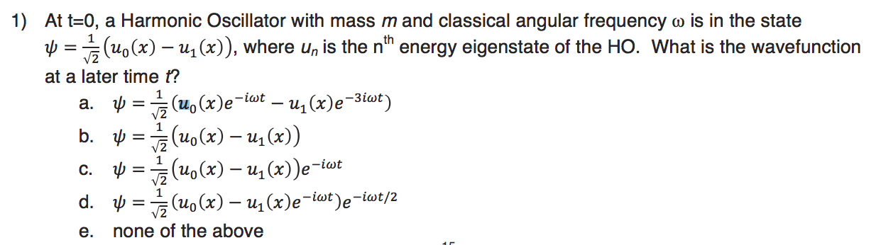 Solved At t = 0, a Harmonic Oscillator with mass m and | Chegg.com