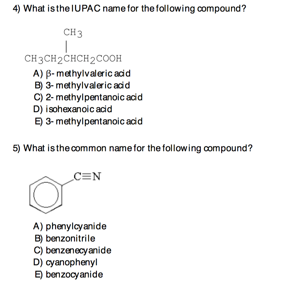 Solved What is the IUPAC name of the following compound? | Chegg.com