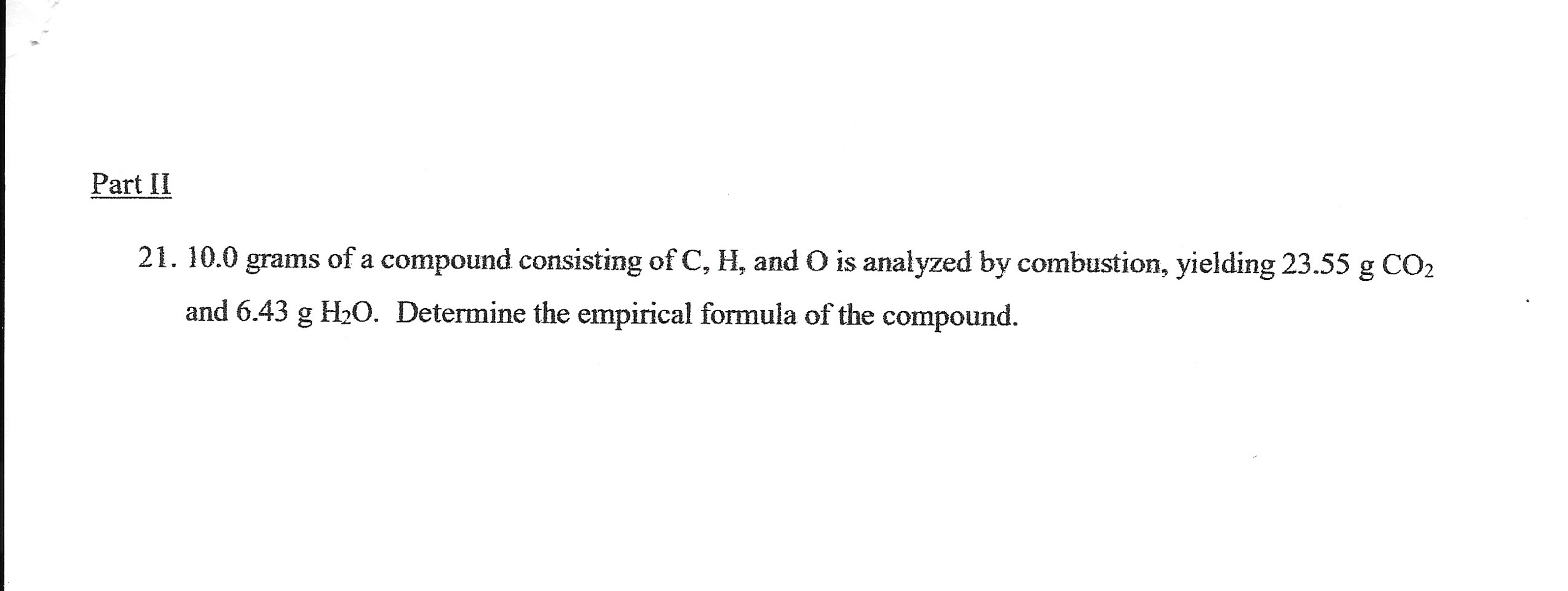solved-10-0-grams-of-a-compound-consisting-of-c-h-and-o-is-chegg