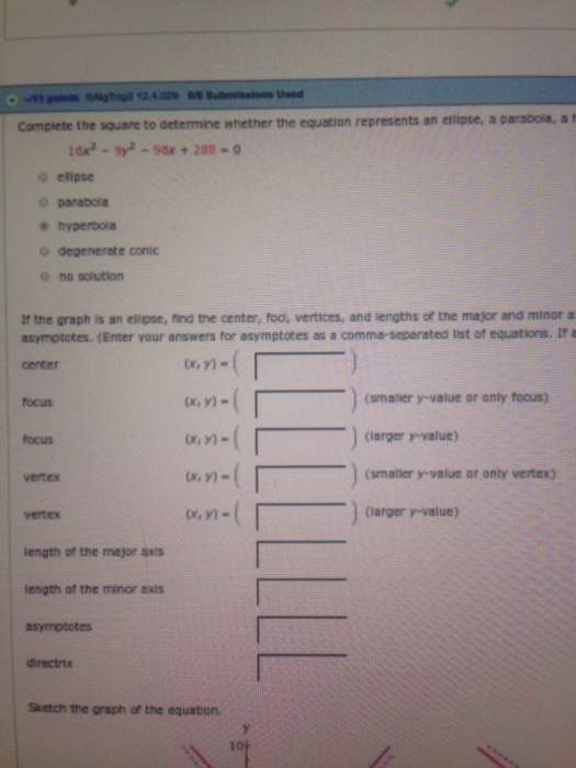 Solved Complete the square to determine whether the equation | Chegg.com