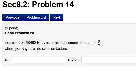 Solved Sec8.2: Problem 14 PreviouS Problem List Next (1 | Chegg.com Solved Sec8.2: Problem 14 PreviouS Problem List Next (1 | Chegg.com