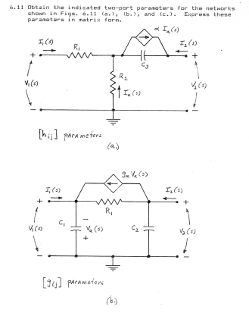Solved Obtain the indicated two-port parameters for the | Chegg.com