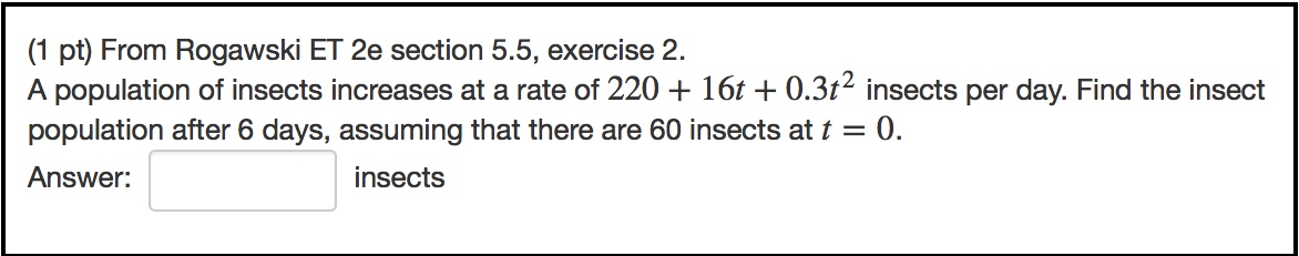 Solved A population of insects increases at a rate | Chegg.com