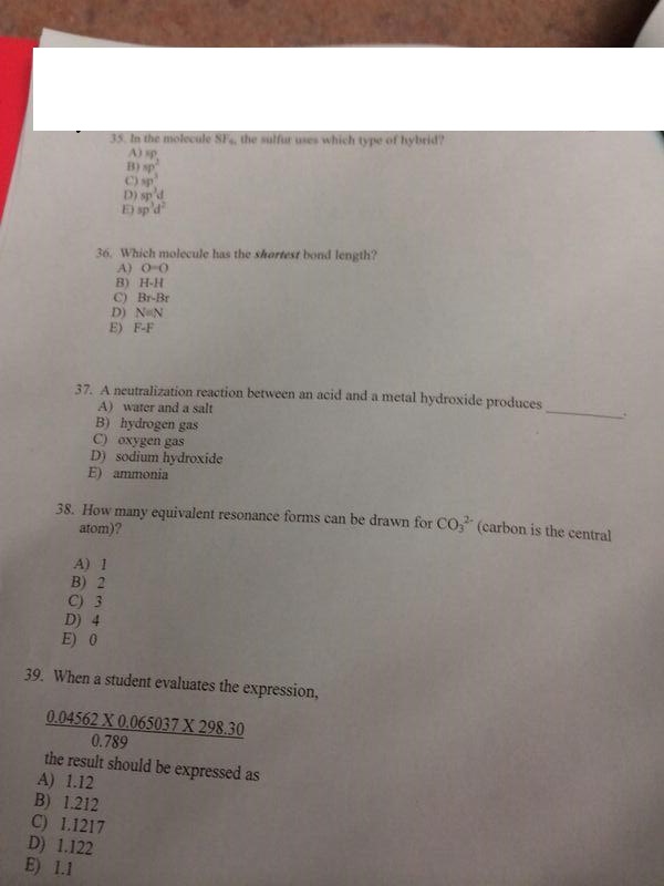 Solved In the molecule SF4, the sulfut uses which type of | Chegg.com