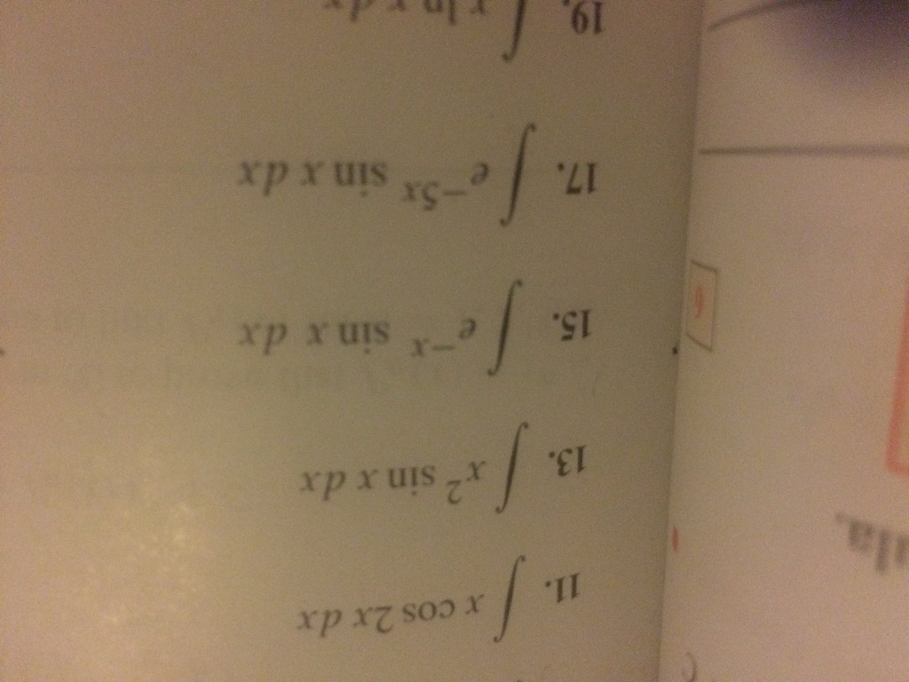 Solved integral x cox 2x dx integral x^2 sin x dx integral | Chegg.com