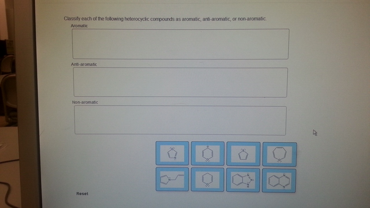 Solved Classify each of the following heterocyclic compounds | Chegg.com