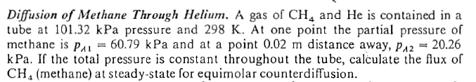 Solved Diffusion of Methane Through Helium. A gas of CH4 and | Chegg.com