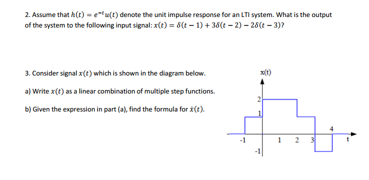 Solved Assume that h(t) = e^-t u(t) denote the unit impulse | Chegg.com