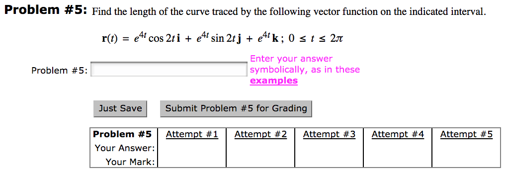 Solved Problem #5: Find the length of the curve traced by | Chegg.com