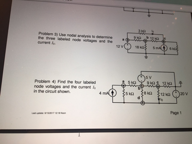 Solved 3 kob Problem 3) Use nodal analysis to determine WWE | Chegg.com