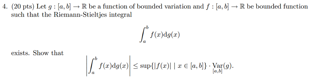Solved Let g: [a, b] rightarrow R be a function of bounded | Chegg.com