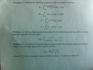 Solved Evaluate the following integrals involving impulse | Chegg.com