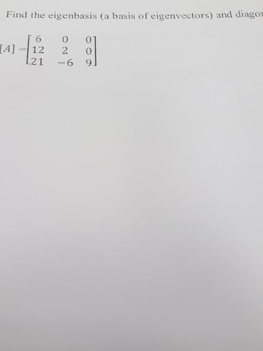Solved Find the eigenbasis (a basis of eigenvectors) and | Chegg.com