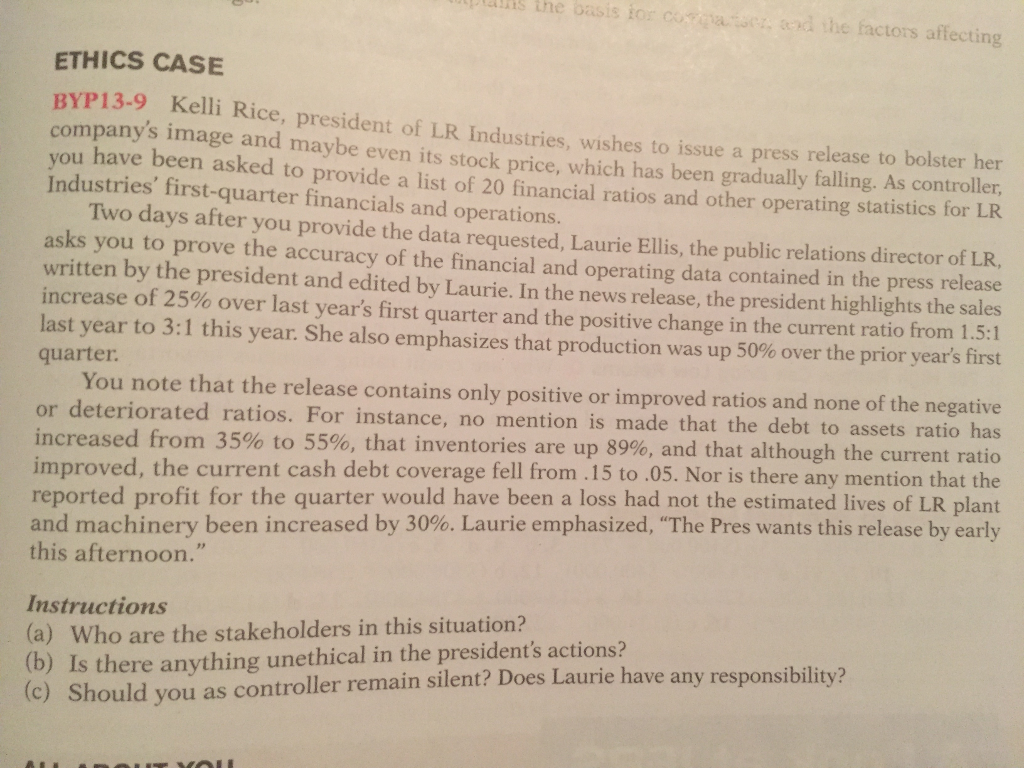 Solved aR the basis tos a snd the factors affecting ETHICS | Chegg.com
