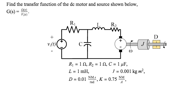 Solved Find the transfer function of the dc motor and source | Chegg.com